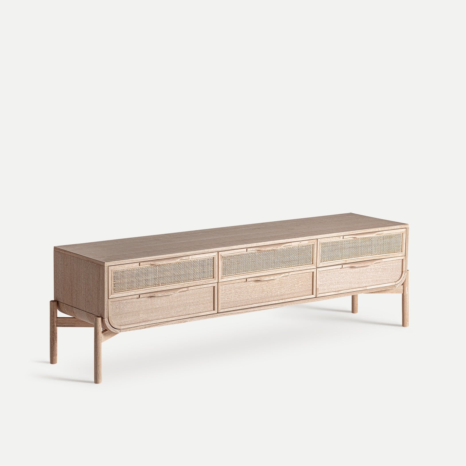 Mueble TV Weurtz 170 cm Fresno & Ratán | Salón | Casa Slowdeco